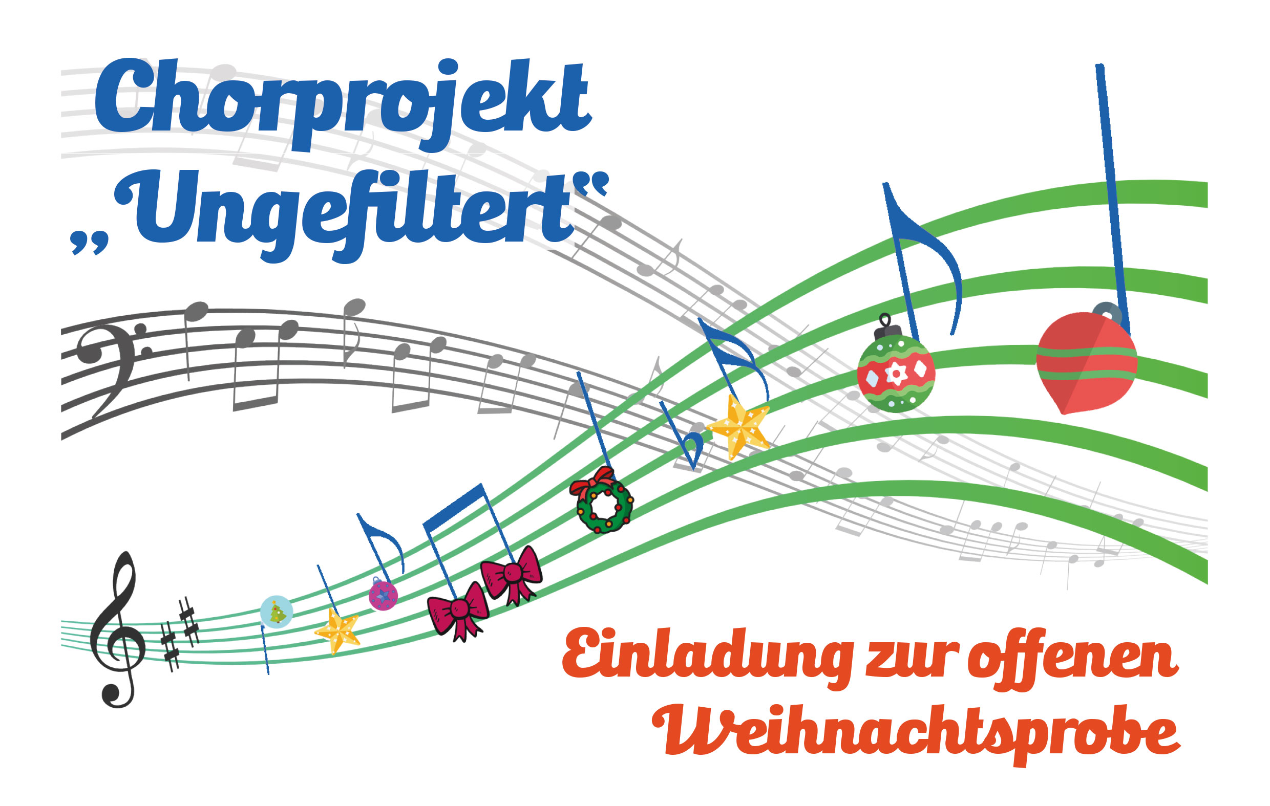 Chor „Ungefiltert“ lädt zur offenen Weihnachtsprobe